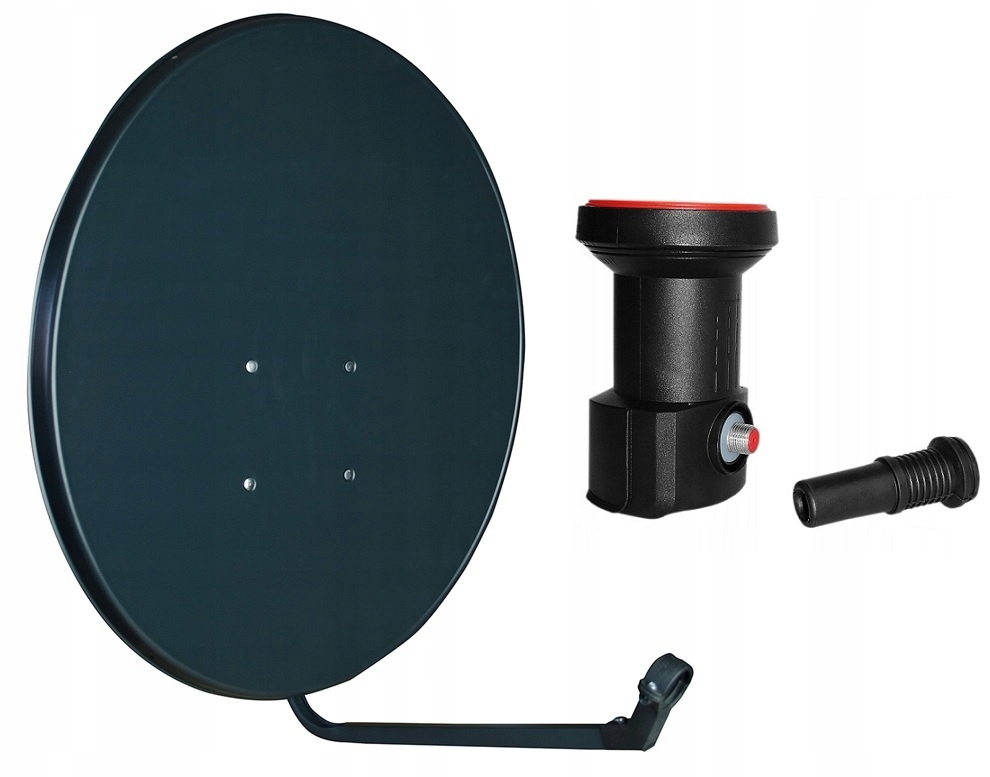 ANTENA SATELITARNA CZASZA 80 + konwerter SINGLE 4K - 13360528140 - oficjalne archiwum Allegro