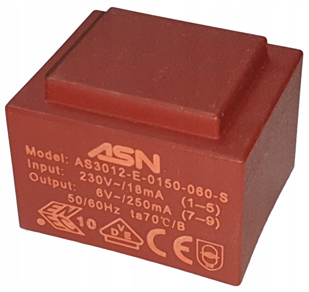 Transformator 6V 1,5W EI30 do druku zalewany ASN - 9711814517 ...