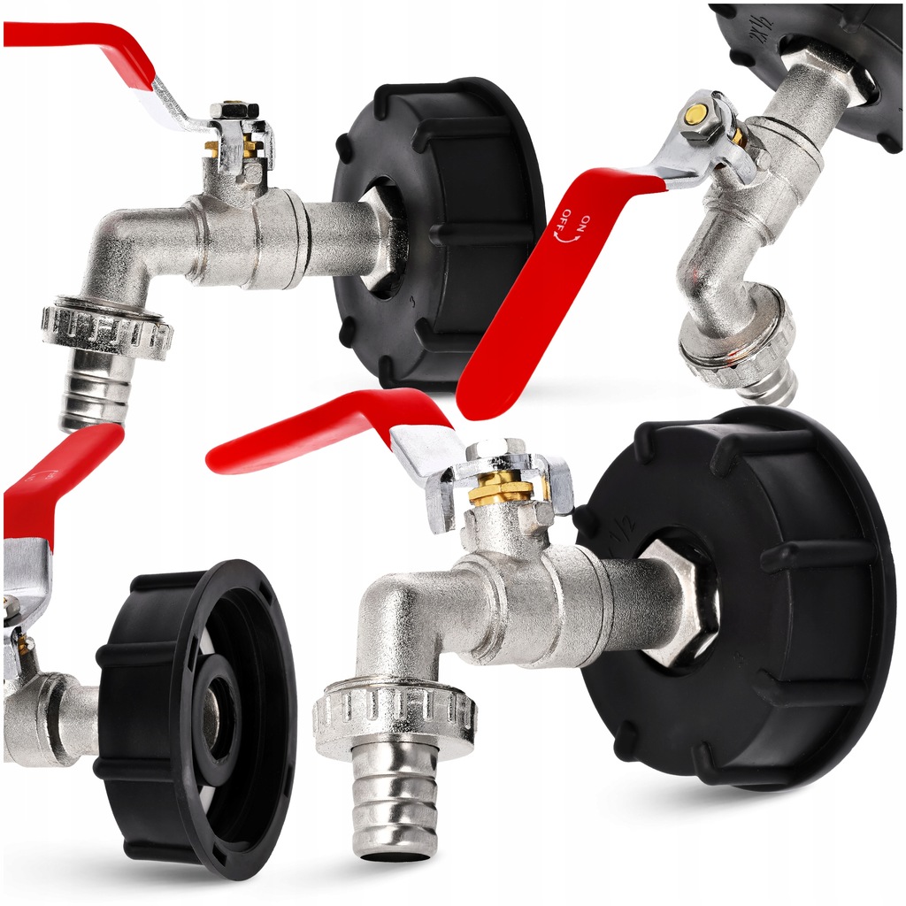 Kran Zawór Do Zbiornika 1000L Mauzera Mauser Na Wąż 1/2" 60x6 IBC Przyłącze - 14987186339 ...