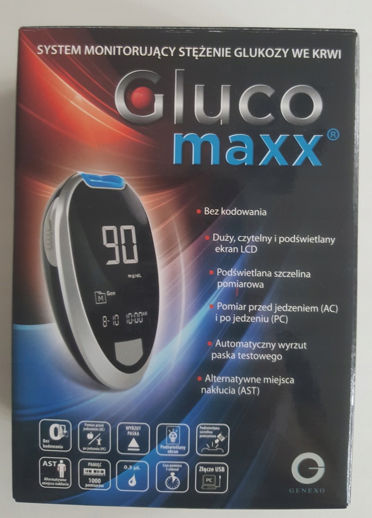 Glukometr Gluco Maxx - Nowy - 10429600166 - oficjalne archiwum Allegro