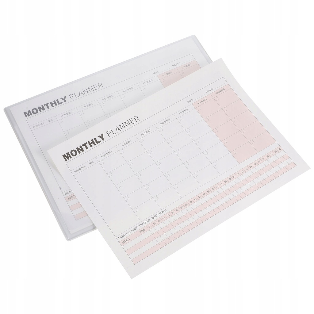 Monthly Planner Desk Pad Blank Wall Calendar Fill - 14322228329 ...