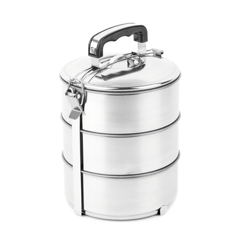 Trojak obiadowy, menażka nierdzewna 2,7l 3 poziomy - 13151472362 - oficjalne archiwum Allegro