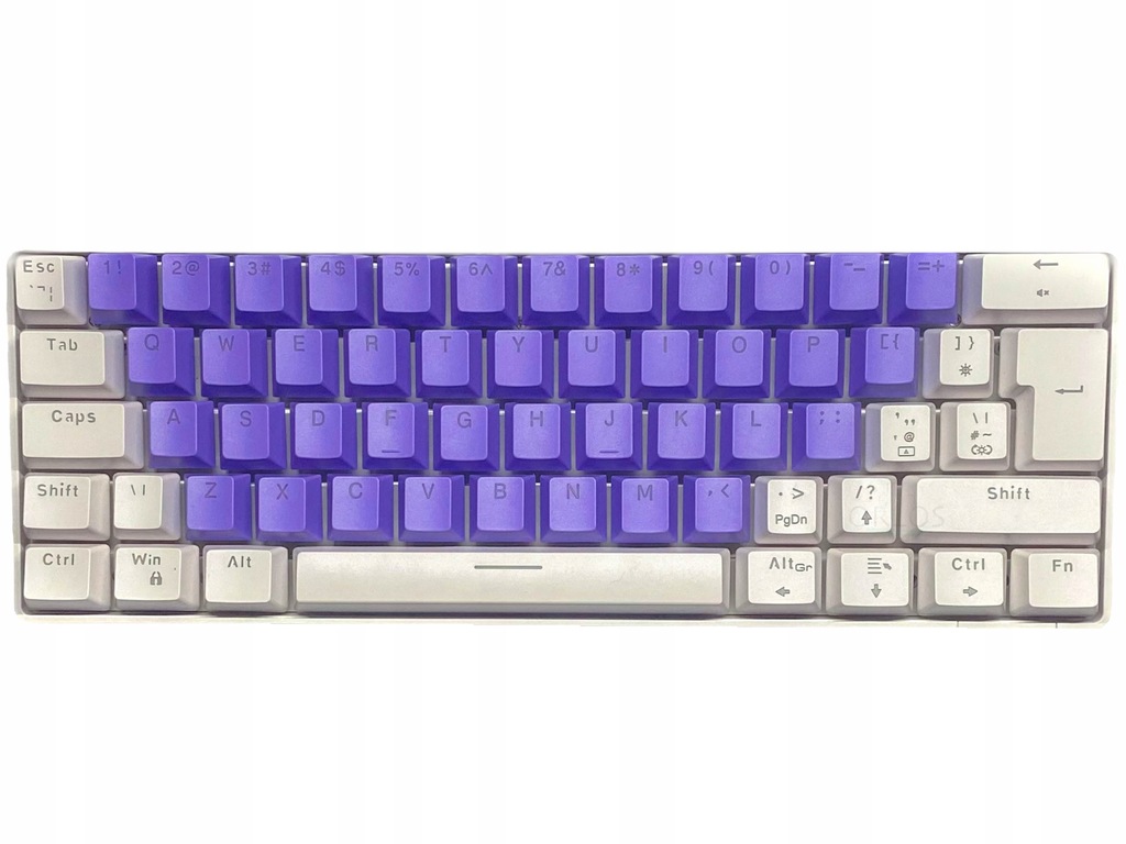 KLAWIATURA MECHANICZNA 60% RGB CUSTOM KEYCAPS W/DP - 11414841367 ...