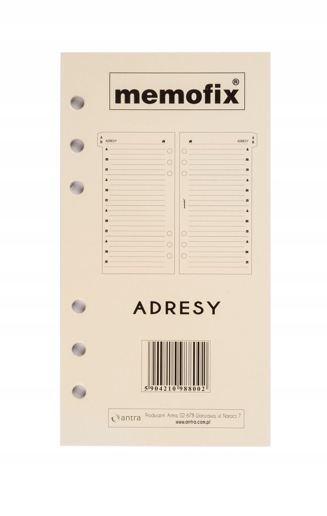 Wkład ADRESY do organizera memofix STANDARD - 11276844427 - oficjalne ...