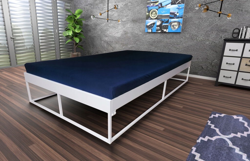 ŁÓŻKO METALOWE TULUM LOFT 100x200 BIAŁE CZARNE - 12405634494 ...