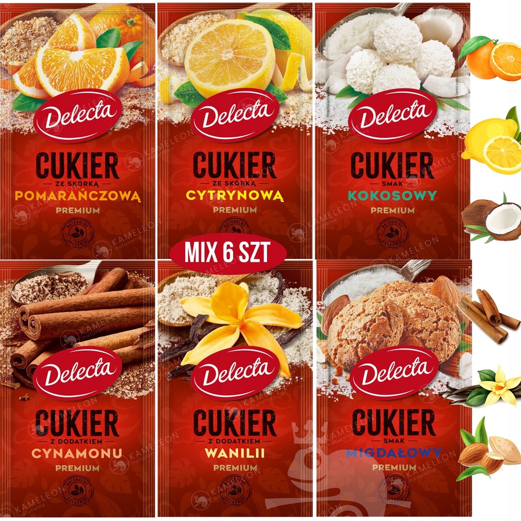 DELECTA CUKIER PREMIUM do ciasta MIX smaków 6szt. - 12818438343 ...