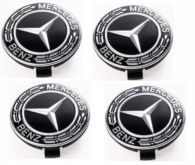 Dekielki kapsle Mercedes Benz 75mm 4 szt. nowe! - 11340730406 - oficjalne archiwum Allegro