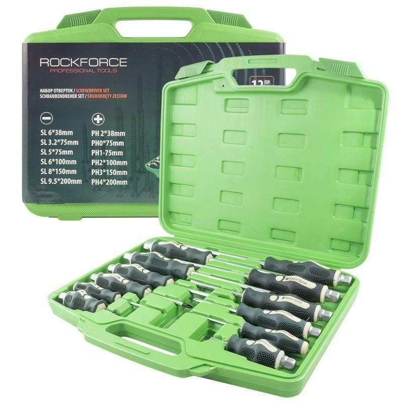 Wkrętaki ślusarskie do podbijania 12 el. ROCKFORCE - 14196251235 - oficjalne archiwum Allegro