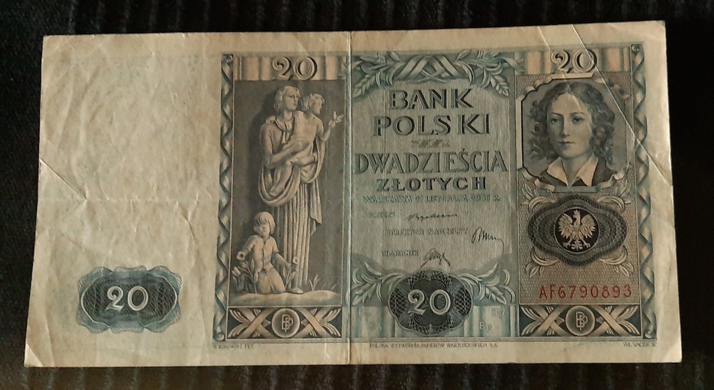 POLSKI BANKNOT SPRZED 1939/20 ZŁOTYCH - 12664370865 - oficjalne archiwum Allegro