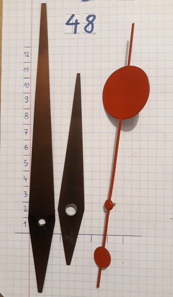 48 Wskazówki zegara komplet alu długie sekundowa - 10231325280 - oficjalne archiwum Allegro