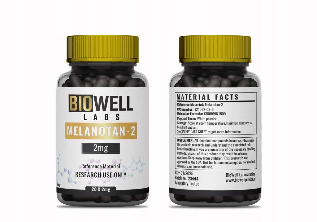 MELANOTAN 2 CAPS 40mg - BIOWELL PEPTYD DO BADAŃ - 11410305196 - oficjalne archiwum Allegro