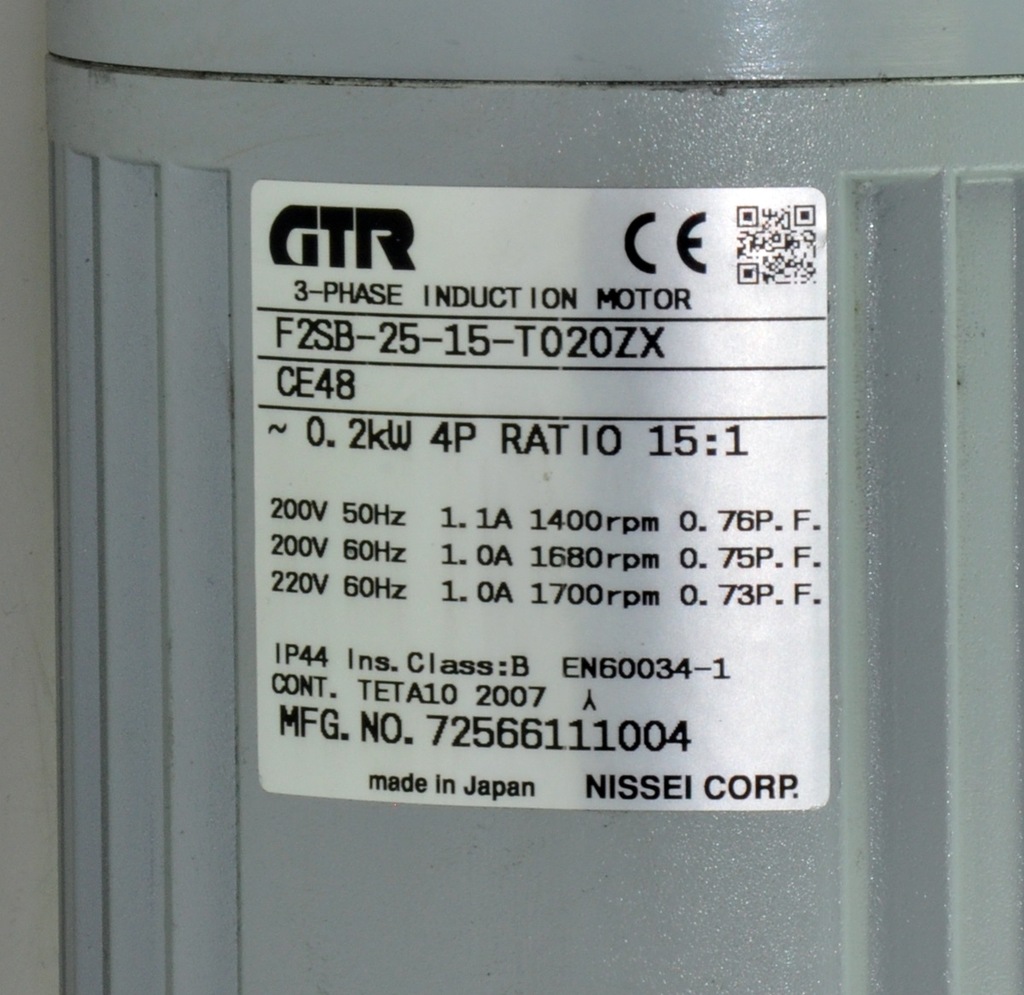 F2SB-25-15-T020ZX GTR Motoreduktor 0,2 kW silnik - 7046941166 - oficjalne archiwum Allegro