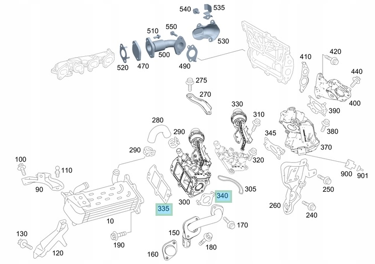 ZESTAW USZCZELEK PRZEPUSTNICY MERCEDES-BENZ OM651 - 9138553169 ...