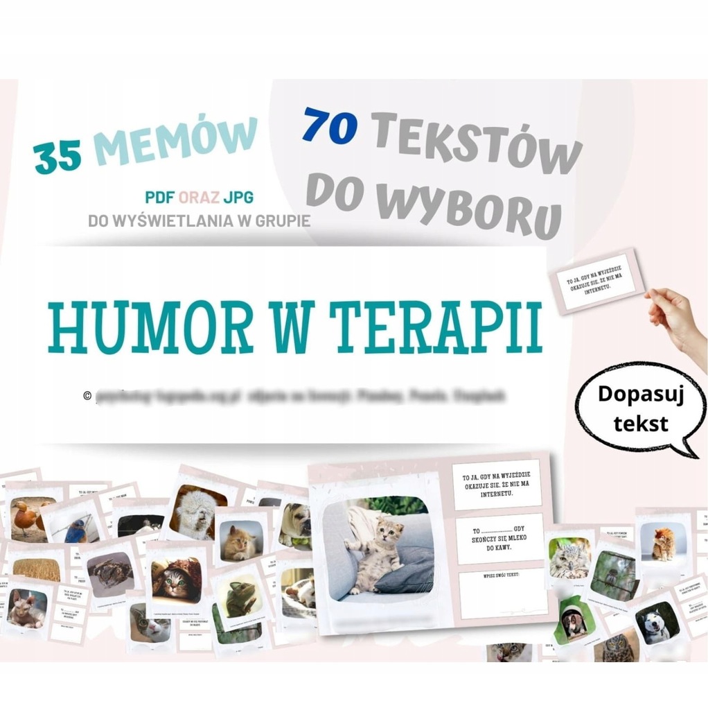 HUMOR W TERAPII karty pracy MEMY mowa i INTEGRACJA - 10714155791 ...