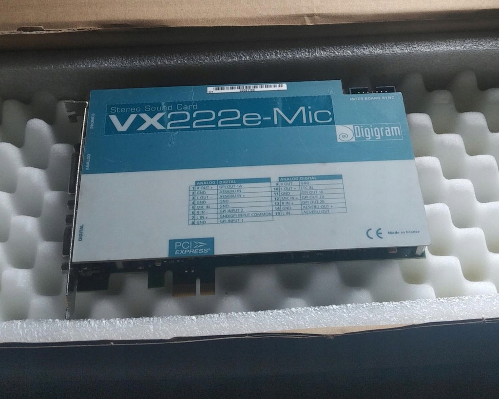 KARTA MUZYCZNA DIGIGRAM VX222E-MIC 24BIT AES PCI-express - 16314147811 ...