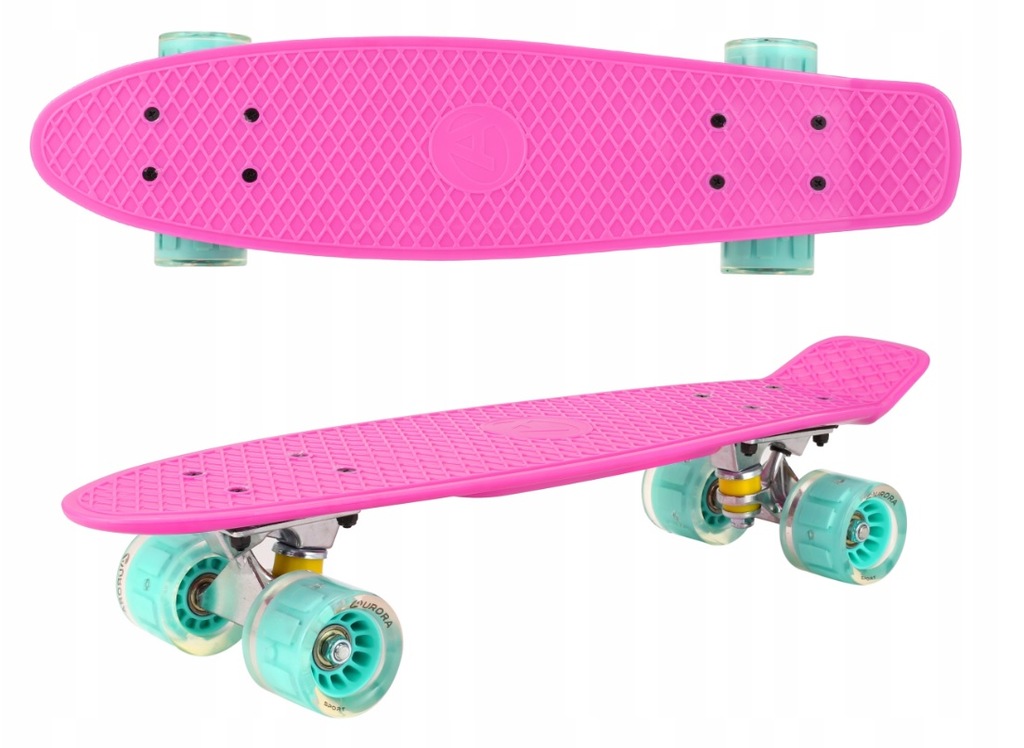 Deskorolka Fiszka różne kolory świecące kółka 56cm - 12207685606 ...