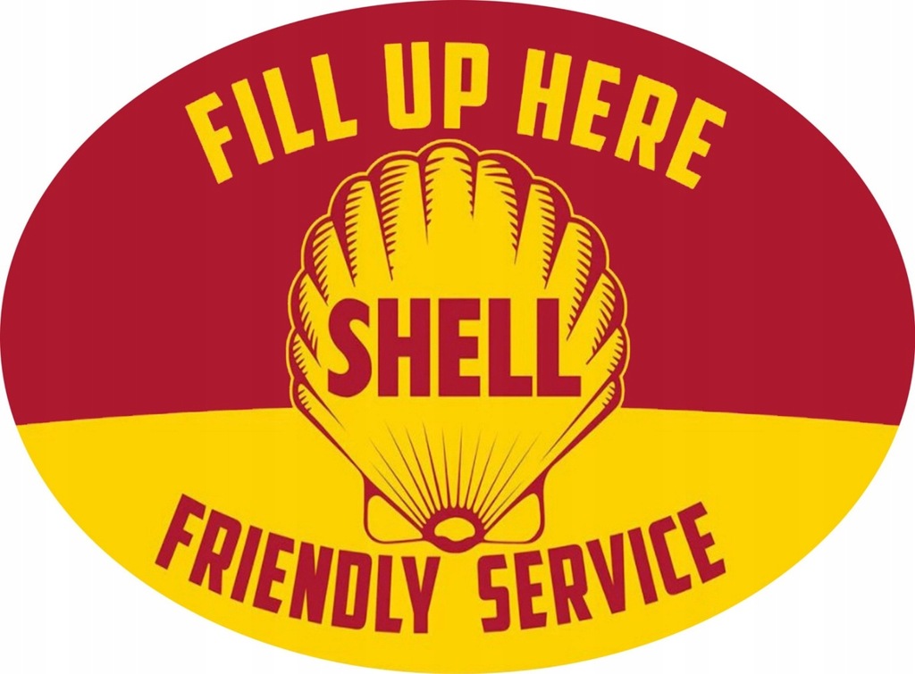 Tablica Tabliczka Shell Gas Station Friendly Service Blacha Ozdobna ...