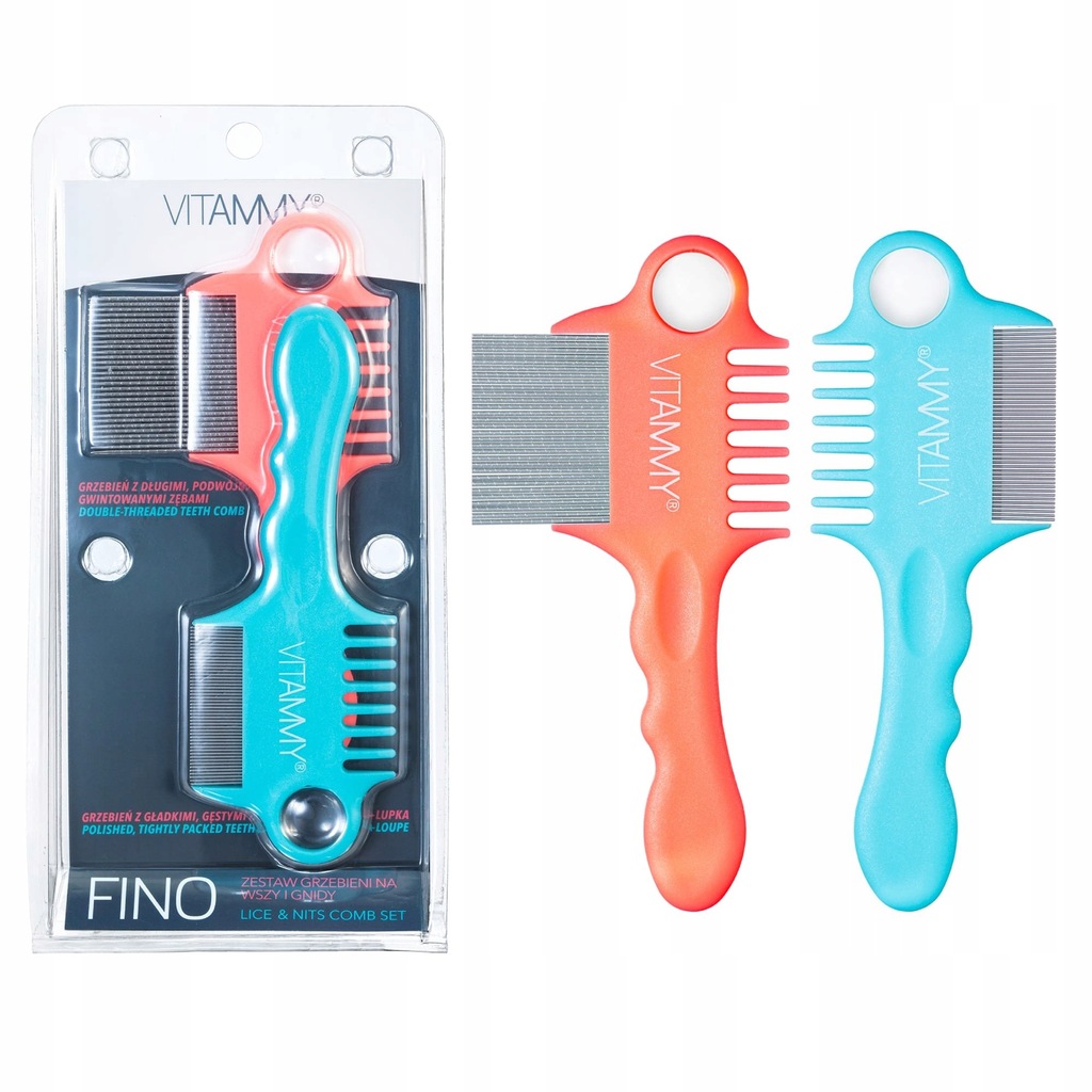 GRZEBIEŃ NA WSZY I GNIDY WSZAWICA VITAMMY FINO 2 RODZAJE LUPA ...