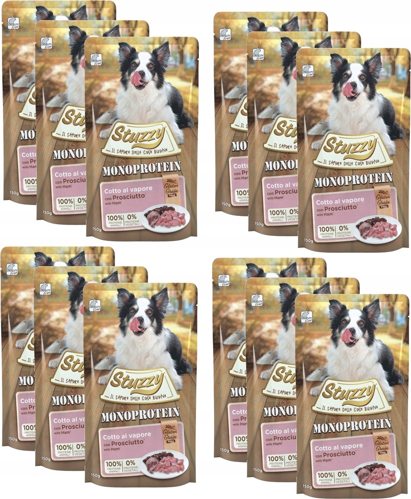 Stuzzy Monoprotein (szynka) (12 x saszetka 150 g) - 12259520819 - oficjalne archiwum Allegro