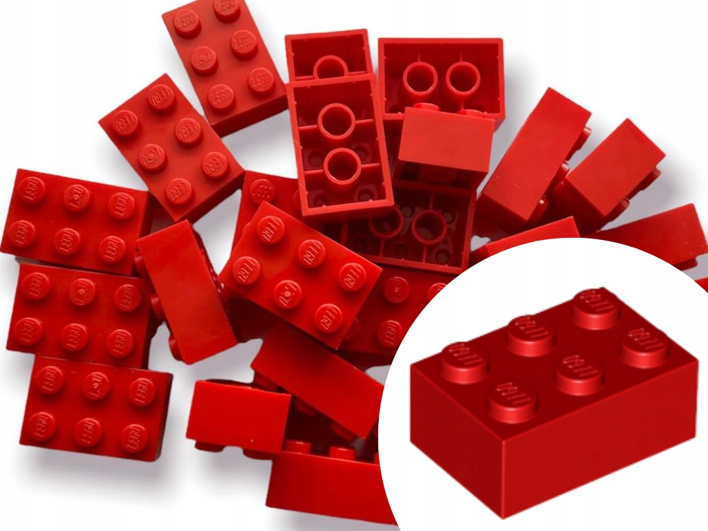LEGO 3002 BRICK Klocek 2x3 Czerwony Red 10szt - 13751373124 - oficjalne archiwum Allegro
