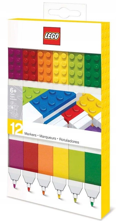 LEGO KOLOROWE FLAMASTRY MARKERY PISAK 12 SZT 51644 - 11446319979 ...