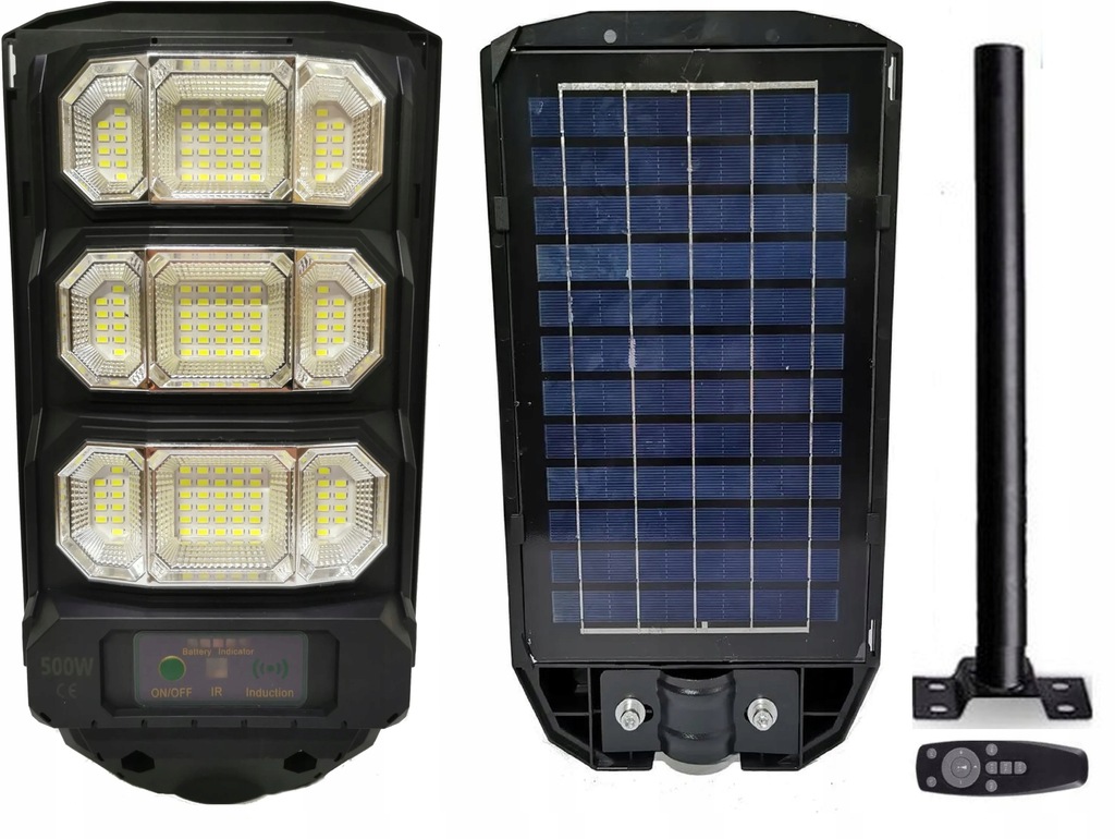 LAMPA SOLARNA LED ULICZNA ZEWNĘTRZNA MOCNA 500W LATARNIA OGRODOWA ELEWACJA - 16626540385 ...