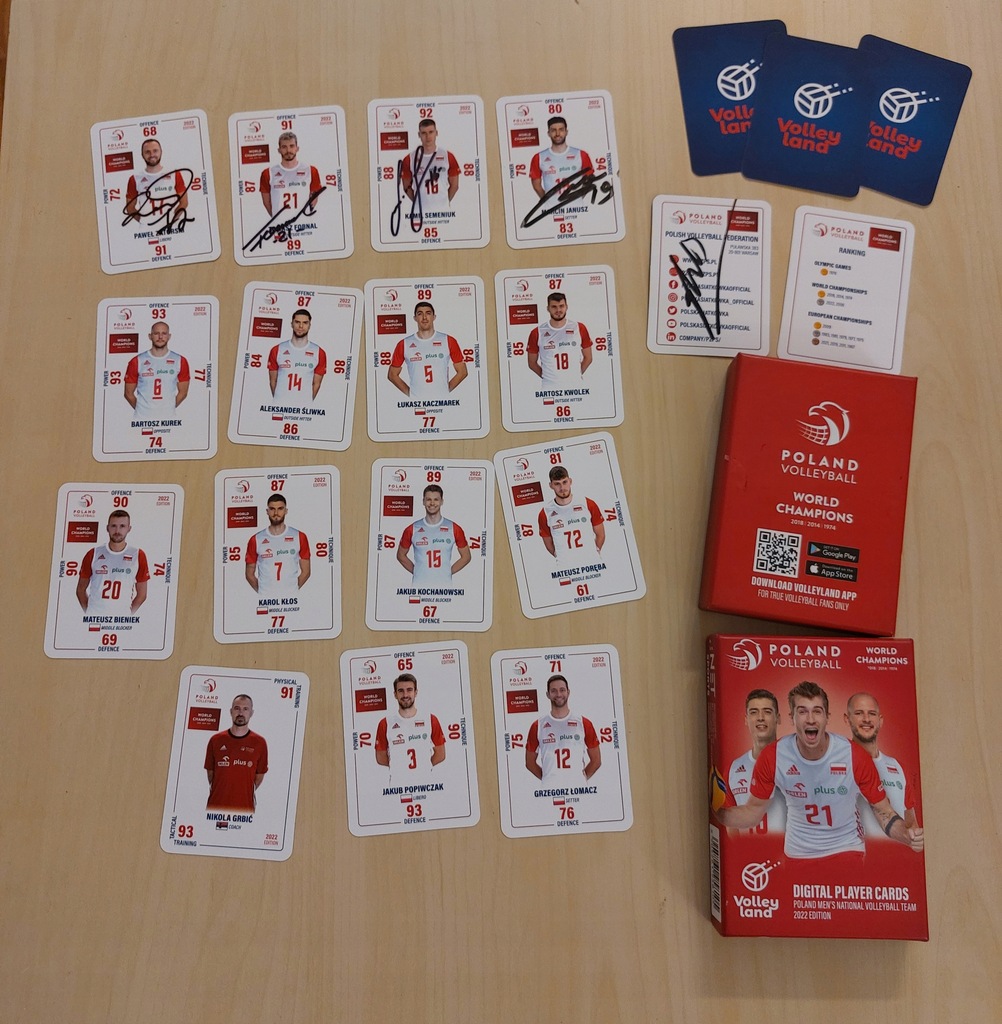 Digital Player Cards męska kadra siatkówki - autografy - 15068439592 ...