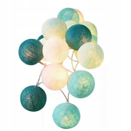 COTTON BALLS KULE ŚWIECĄCE LED 10 KUL LAMPKI 2m - 11821491244 ...