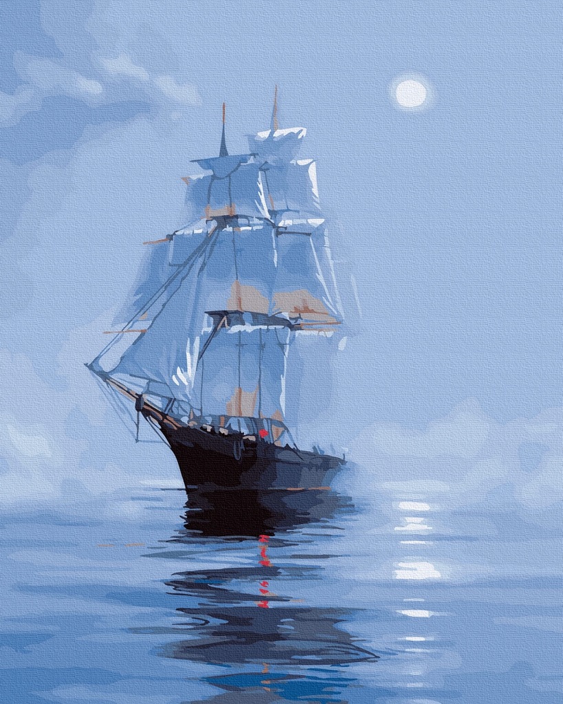 Obraz Malowanie po numerach - Statek we mgle - 11513479719 - oficjalne ...