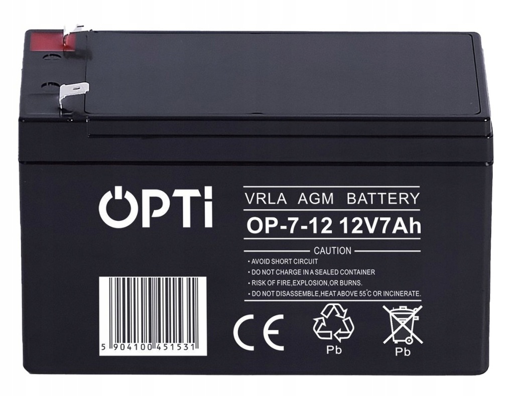 AKUMULATOR AGM VRLA VOLT POLSKA OPTI 12V 7Ah BEZOBSŁUGOWY AUTKO ROWER UPS - 16069567762 ...