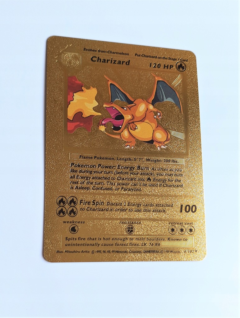 Karta Pokemon Charizard Złota Karta Gold - 13255349532 - oficjalne archiwum Allegro