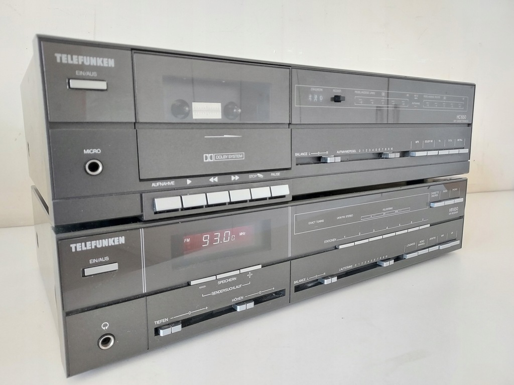 Magnetofon kasetowy Telefunken HC-650+ amplituner Telefunken HR-650 ...