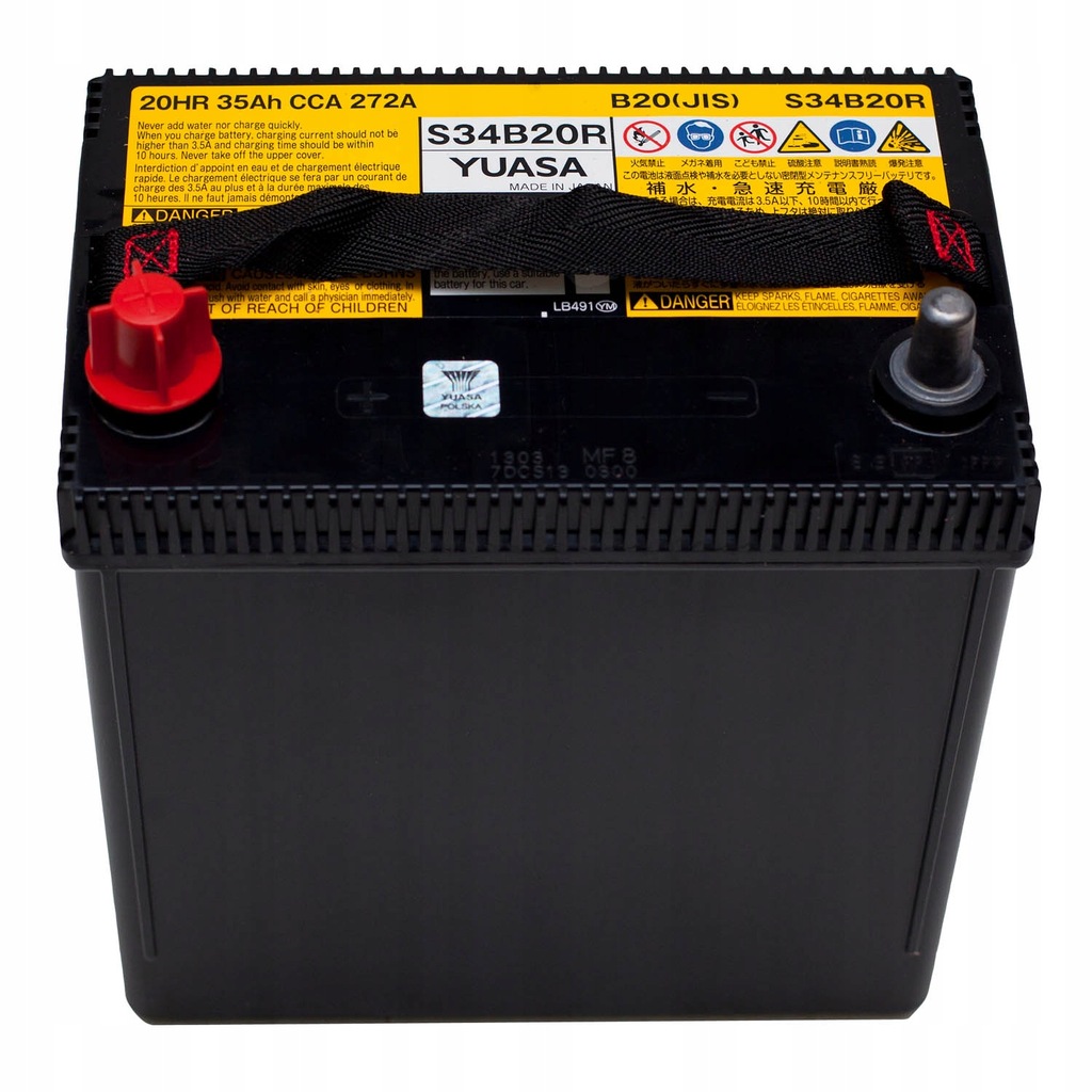 YUASA S34B20R AGM 12V 35Ah 272A HYBRID - 14201109965 - oficjalne archiwum Allegro