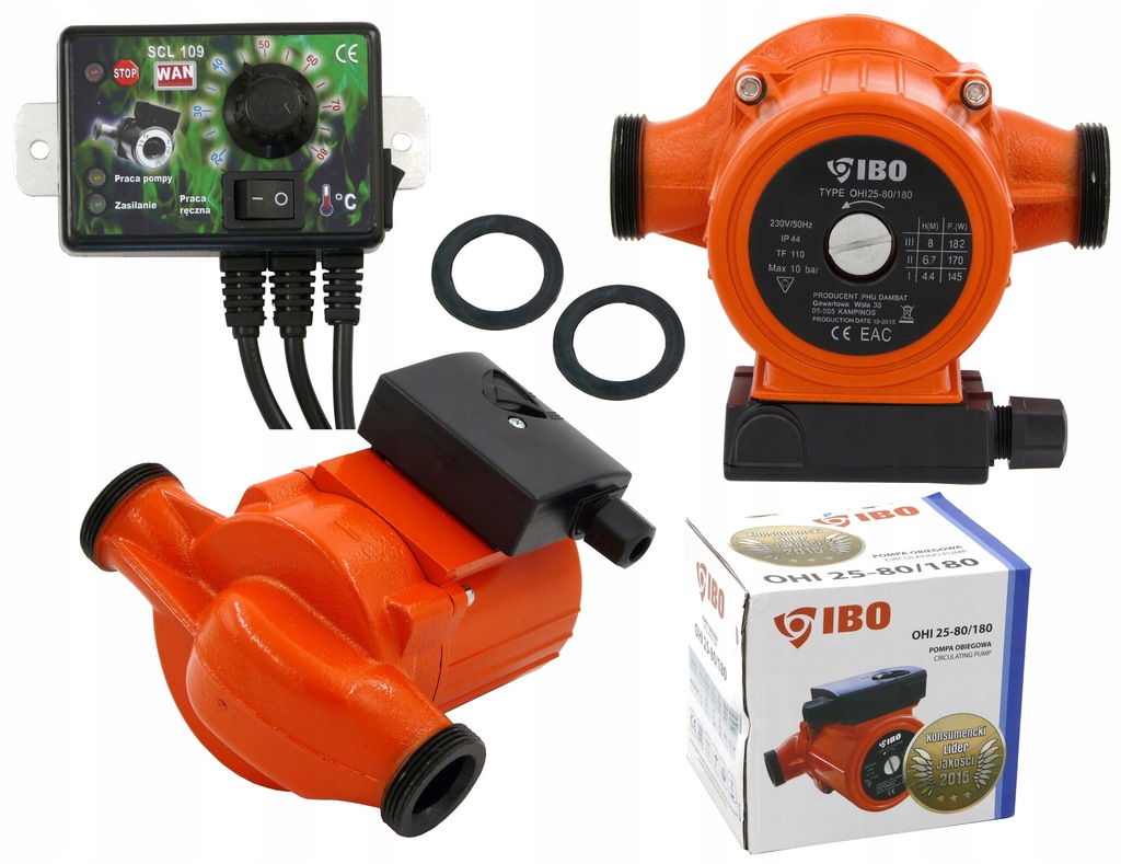 POMPA OBIEGOWA 25-80 180 CYRKULACYJNA DO PIECA 109 - 10967552757 - oficjalne archiwum Allegro