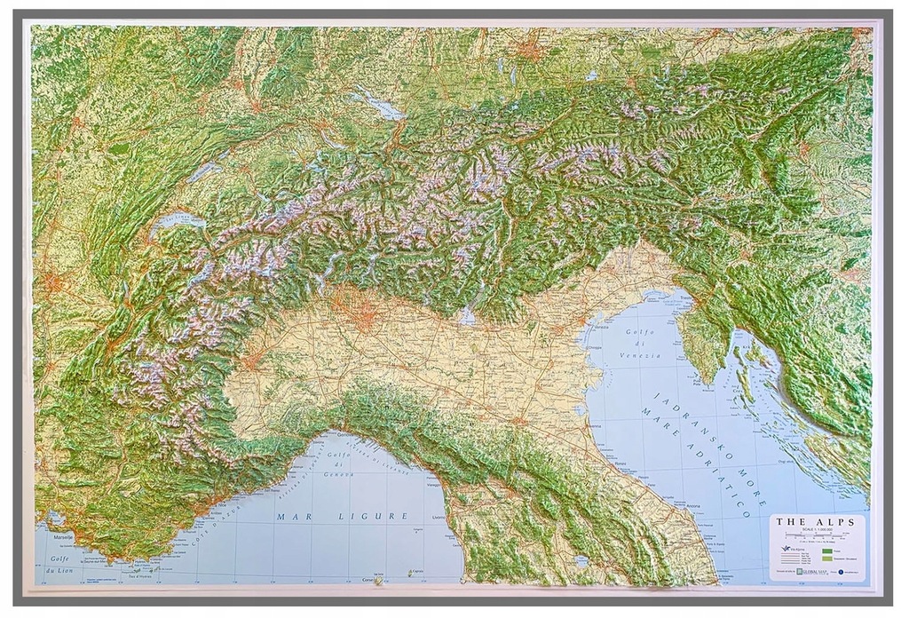 Alpi Alpy mapa ścienna plastyczna 3D - 11800358557 - oficjalne archiwum ...