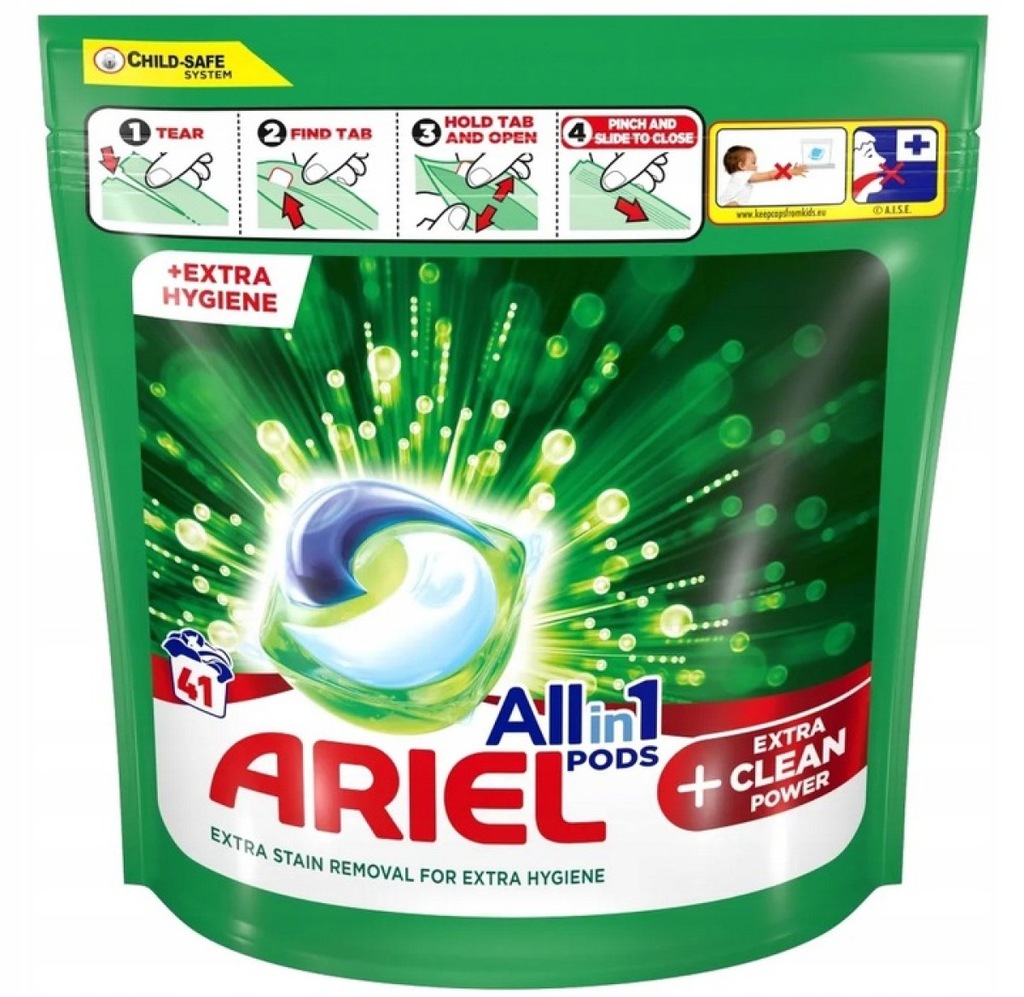 Kapsułki 3W1 EXTRA CLEAN POWER ARIEL 41 - 12742917128 - oficjalne ...