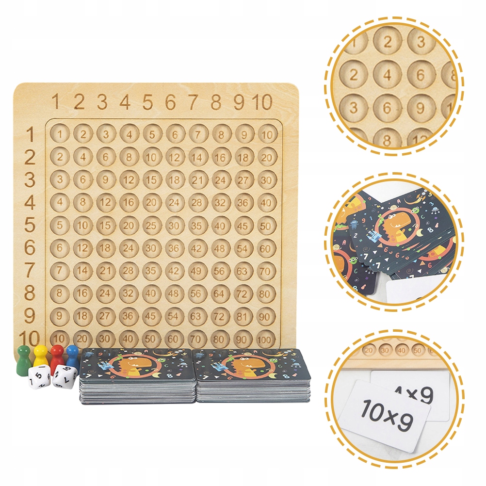 Multiplication Table Math Games Wooden Board Dice - 14105403230 ...