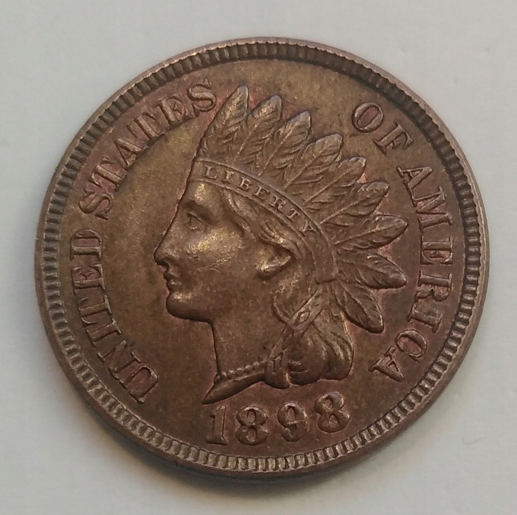 moneta 1 CENT USA 1898 ROK INDIANIN - 13187358440 - oficjalne archiwum ...
