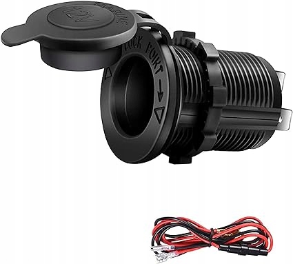 Gniazdo zapalniczki samochodowej wodoodporne 12 V z kablem połączeniowym - 14776239111 ...
