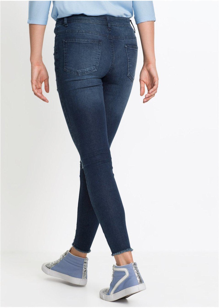 PRZETARCIAMI GRANATOWE SUPER SKINNY 48 1F4G20 BONPRIX DŻINSY Z ...