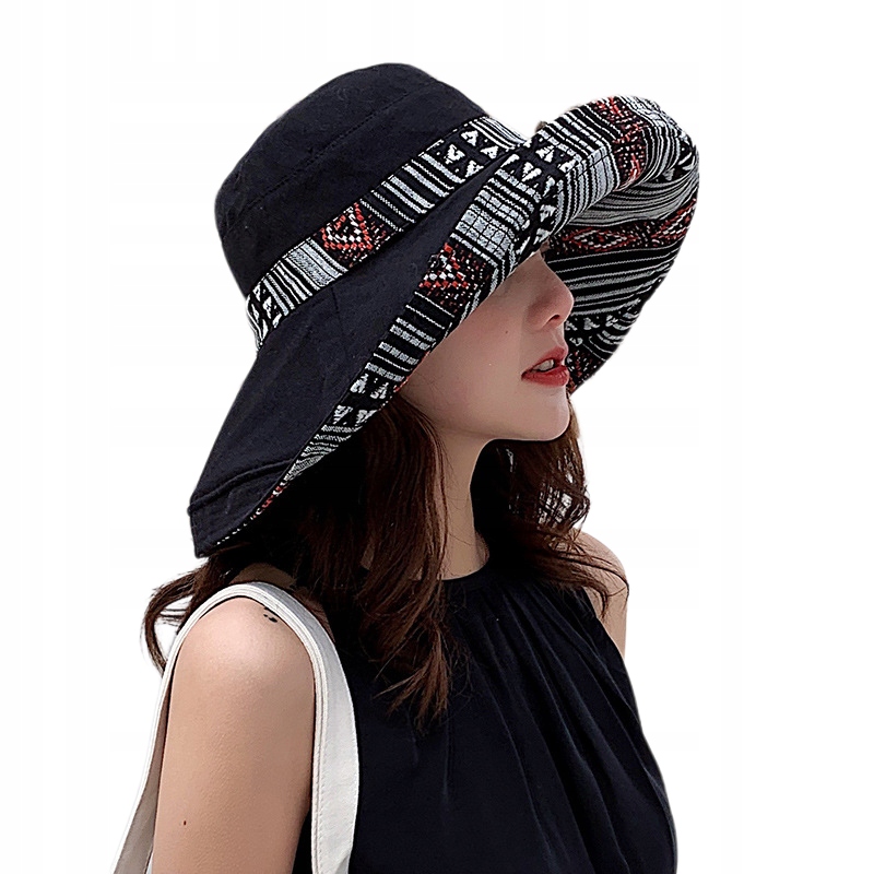 kapelusz przeciwsłoneczny damski lato dwustronny 1 - 13734905678 - oficjalne archiwum Allegro