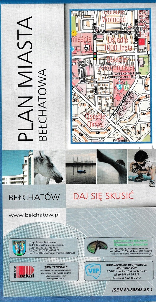 Plan miasta Bełchatów mapa - 14772088485 - oficjalne archiwum Allegro