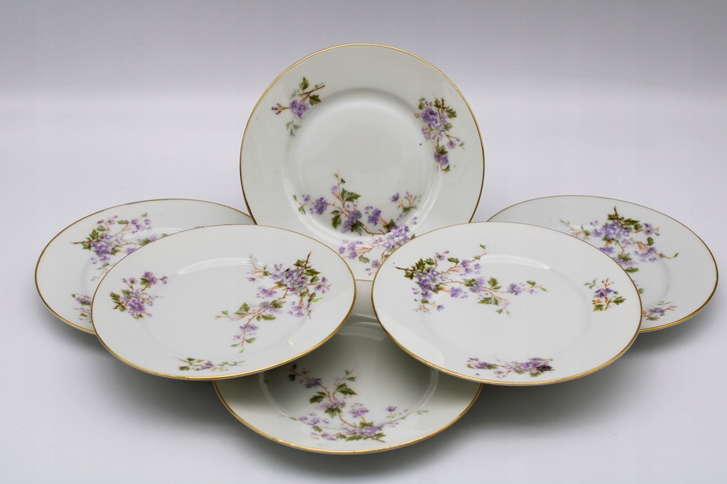 TALERZE DO DESERU 6 SZTUK PORCELANA CARL TIELSCH 1925 - 1927 r STARY ...