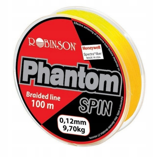 ROBINSON Plecionka Phantom Spin 0.15mm 100m żółta - 11548525994 - oficjalne archiwum Allegro