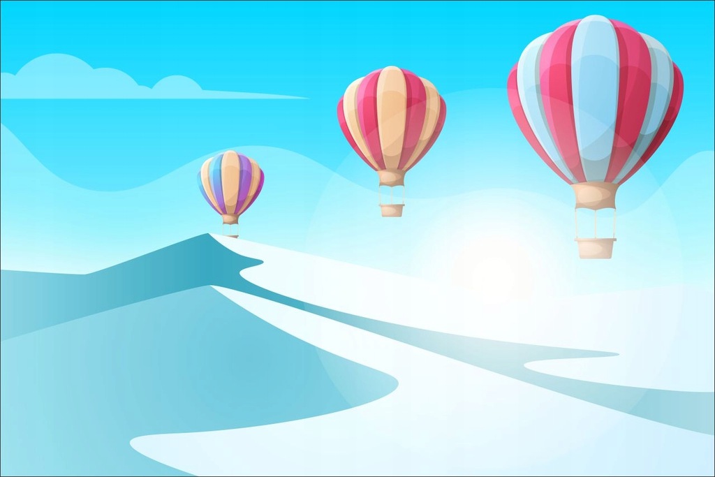 Plakat balony ,balon,góry,góra ,chmury3d 40x30cm - 12105208961 - oficjalne archiwum Allegro