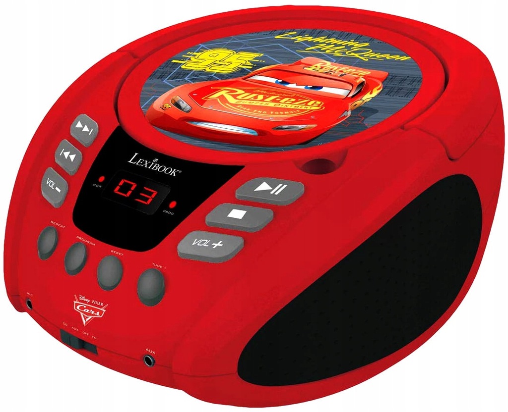 BOOMBOX ODTWARZACZ CD DISNEY CARS AUTA ZYGZAK AUX - 7366411940 ...