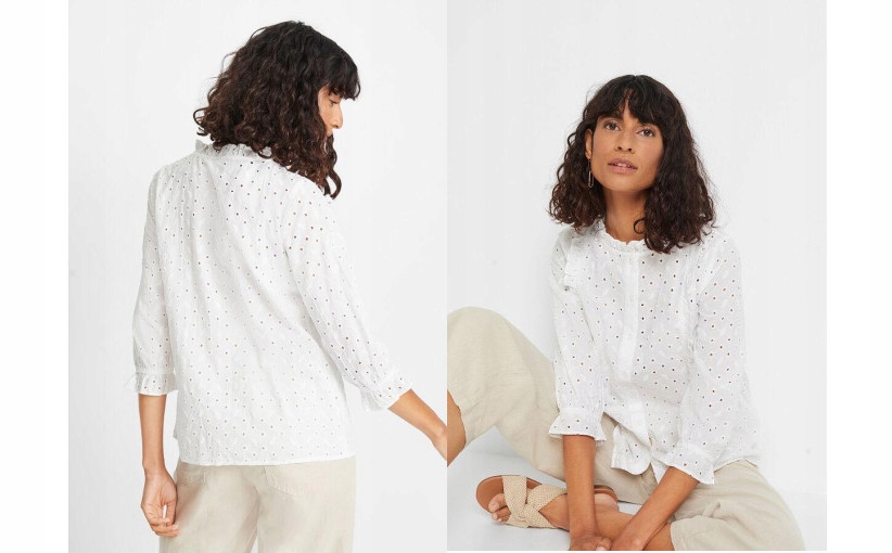 BONPRIX _LZ 1YV BLUZKA Z HAFTEM BIAŁA _/ 44 - 15890433835 - oficjalne ...