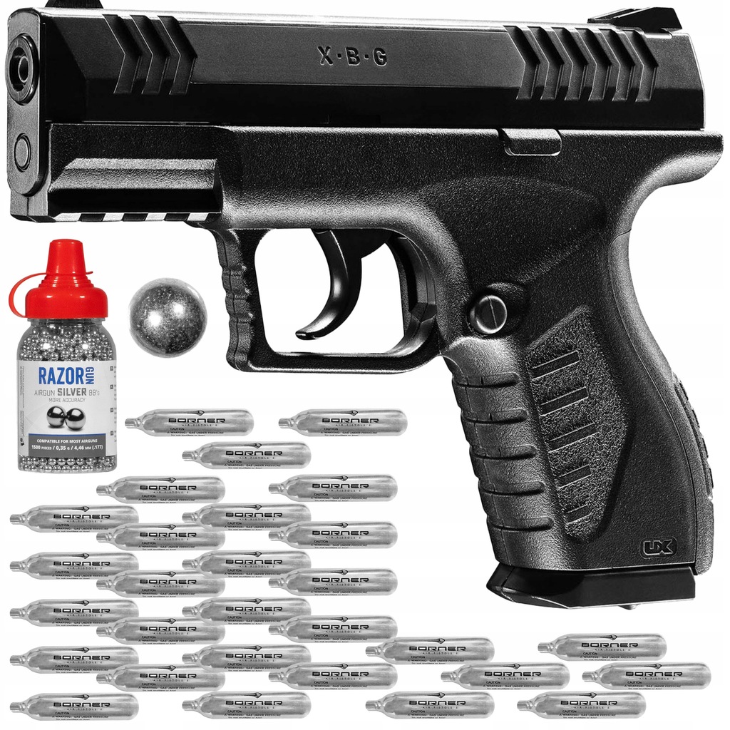 UMAREX XBG 4,5mm +1500 BB +30 CO2 wiatrówka ZESTAW - 10898752469 - oficjalne archiwum Allegro