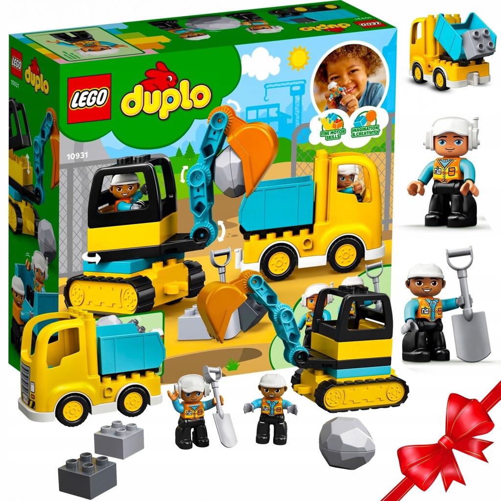 KLOCKI LEGO DUPLO DUŻA KOPARA + CIĘŻARÓWKA + FIGURKI ZESTAW XXL NA PREZENT - 16656708412 ...
