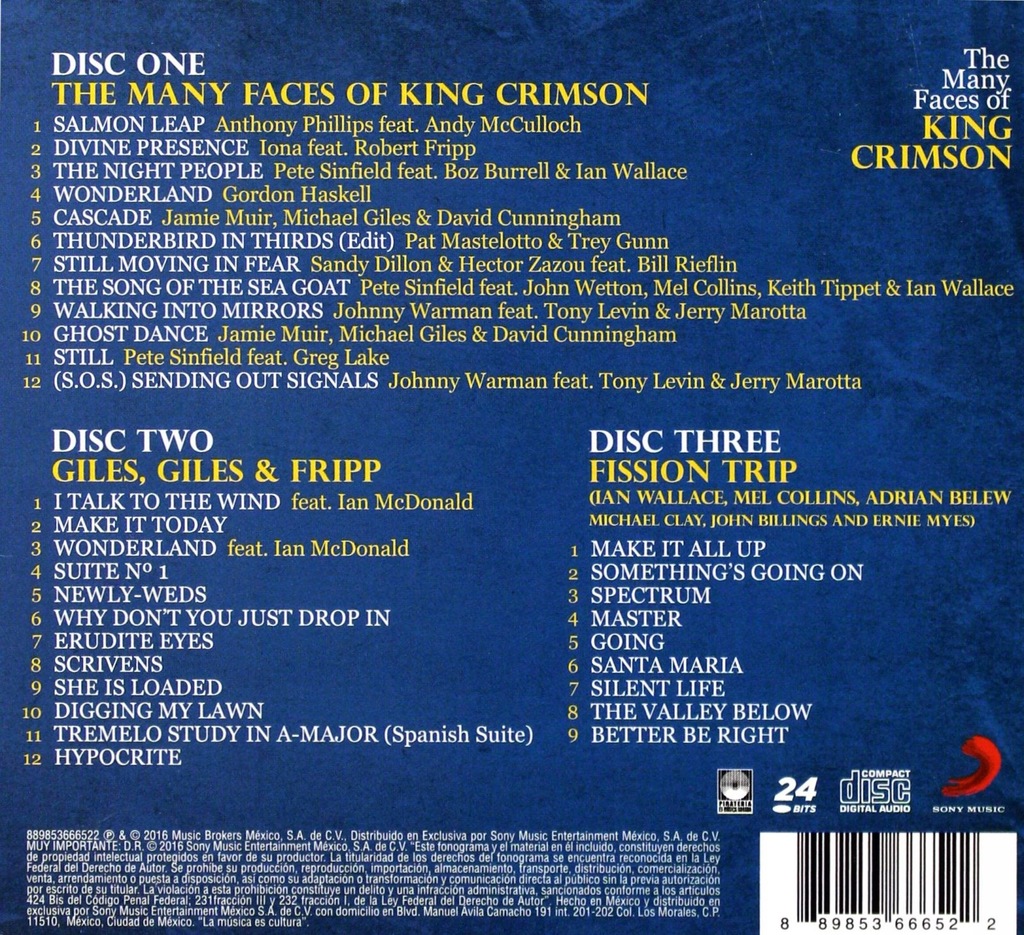 KING CRIMSON: THE MANY FACES OF KING CRIMSON [3CD] - 9711262042 ...